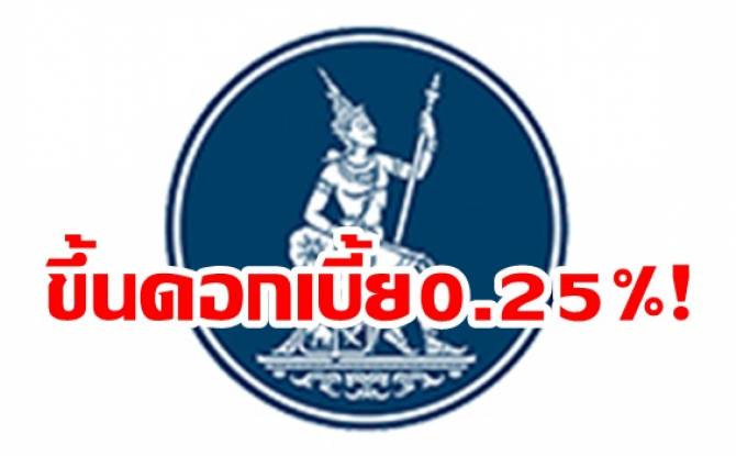 บ้านเมือง มติ กนง 6 1 ปรับขึ้นดอกเบี้ยนโยบาย 0 25 เป็น 0 75 มีผล